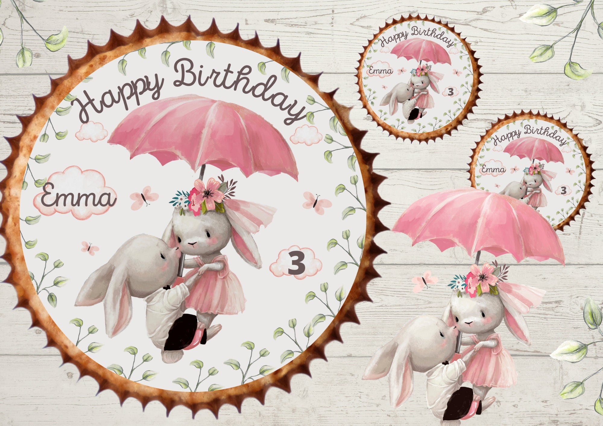 Muffin ripper Fondant birthday rabbit rabbits